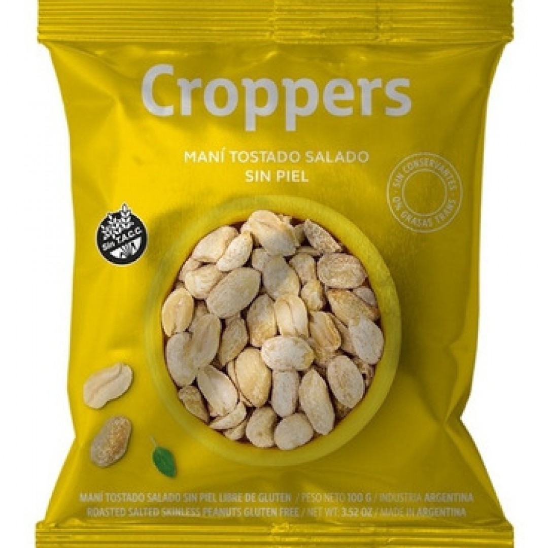 CROPPERS MANI PELADO TOSTADO CON SAL 100 GRS